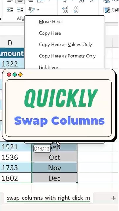 How to Quickly Swap Columns In Excel? #excel #exceltips #exceltricks # ...