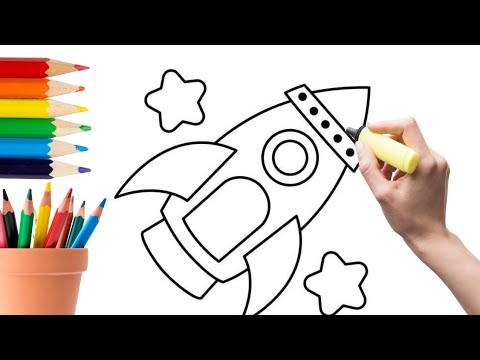 How to Draw a Rocket | simple and easy | step by step - YouTube