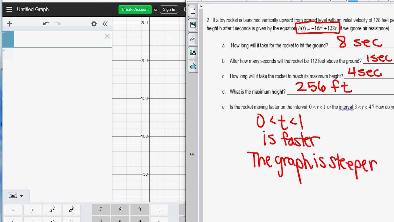 Modeling Quadratics Day 2 Notes - YouTube