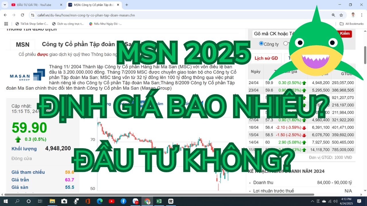 Định giá cổ phiếu MSN 2025 theo giá trị - YouTube