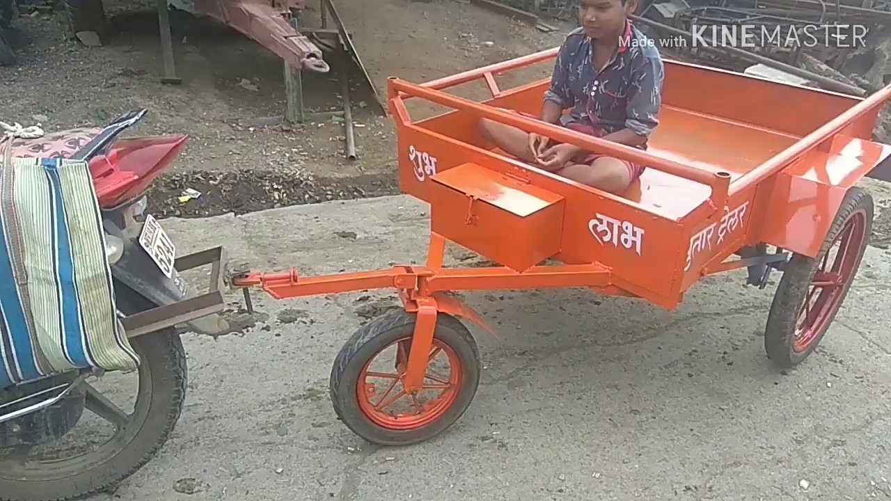 Motorcycle trolley Jugaad - YouTube