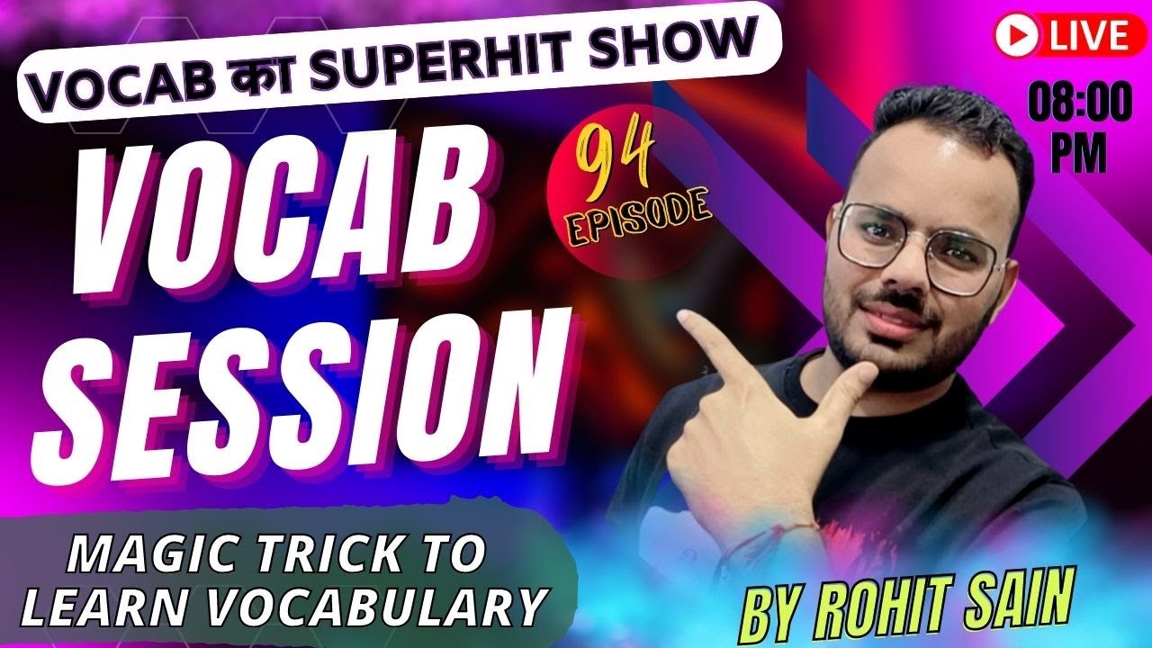 VOCAB SESSION | FOR ALL COMPETITIVE EXAMS | THURSDAY | 8:00 PM | #94 ...