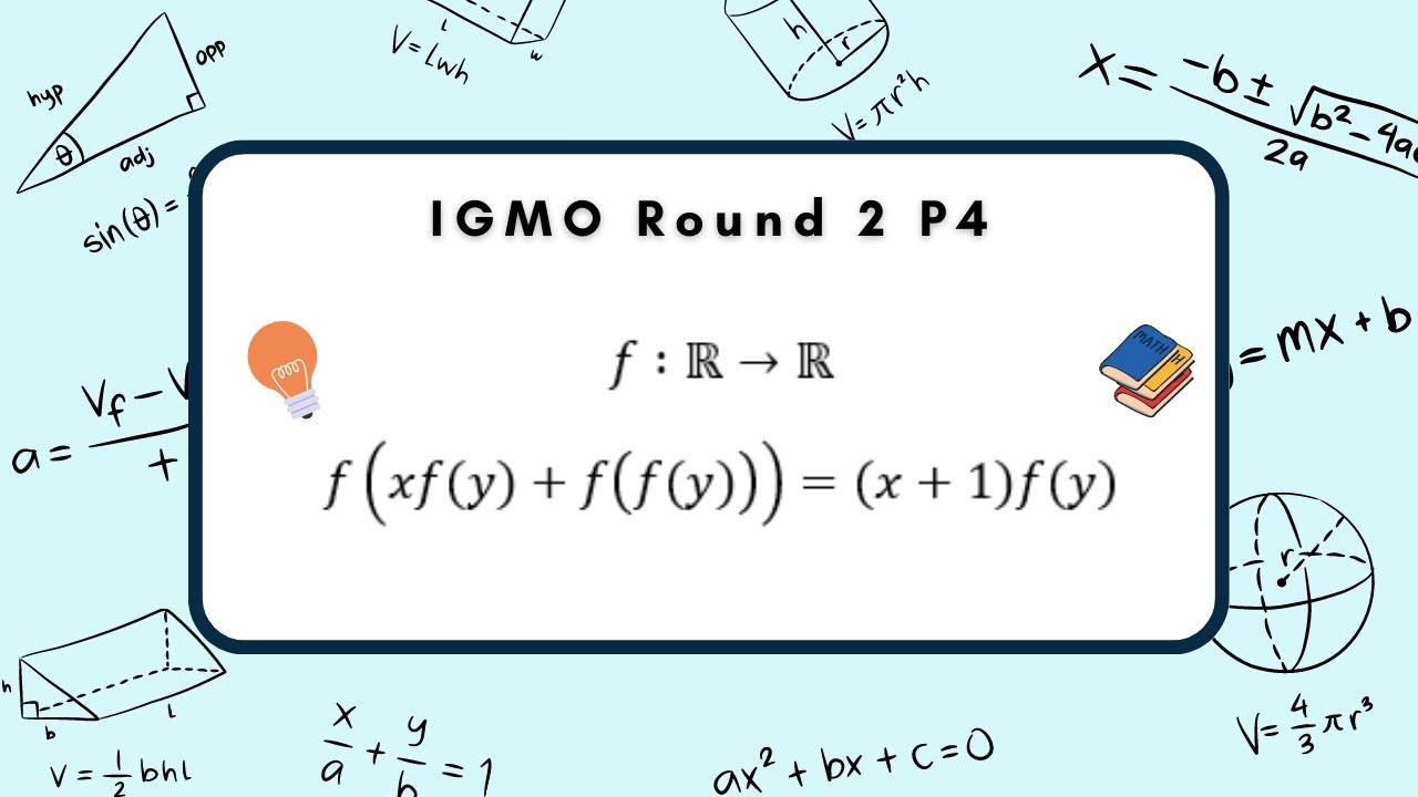 FUNCTIONAL EQUATION PROBLEM FROM IGMO - YouTube