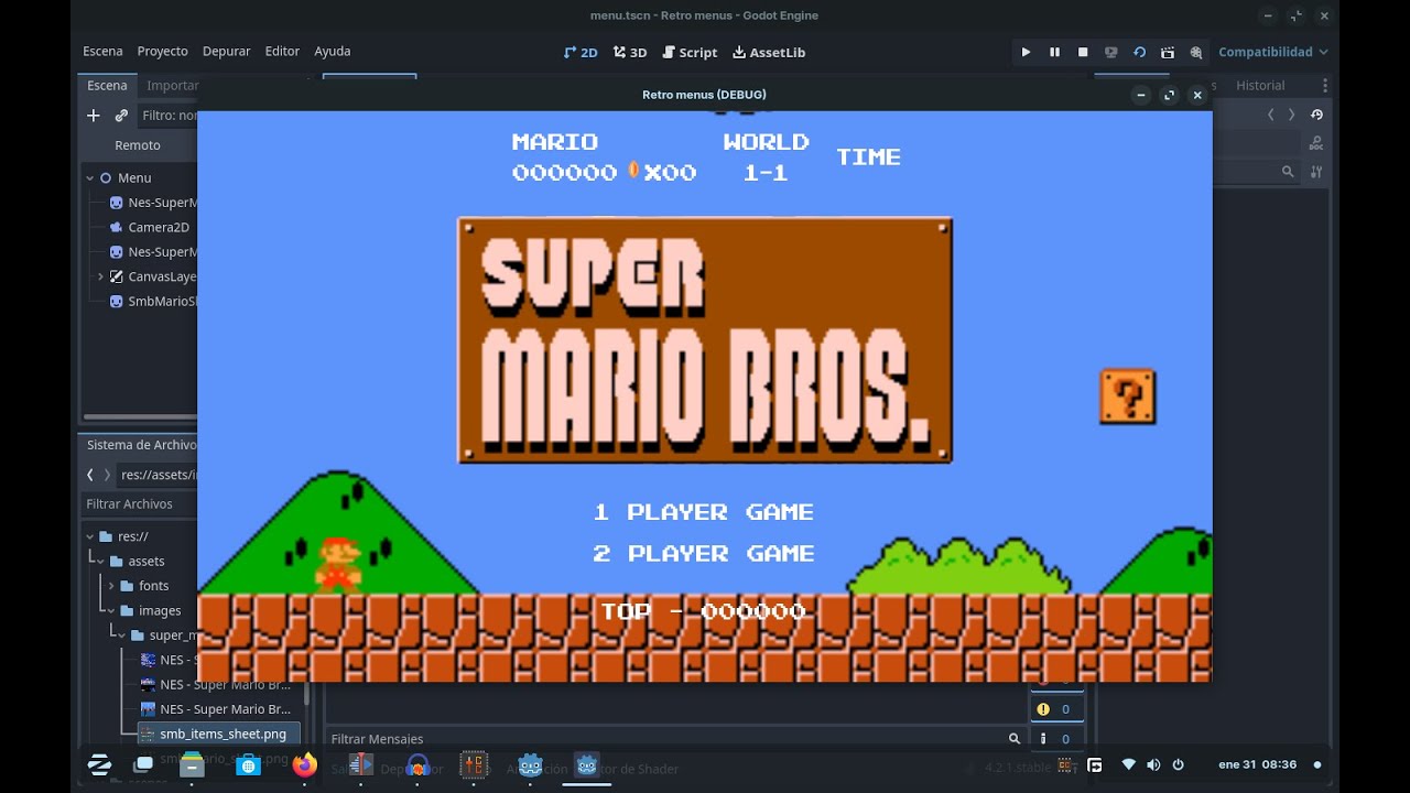 Diseñando Menus en Godot: SUPER MARIO BROS - YouTube