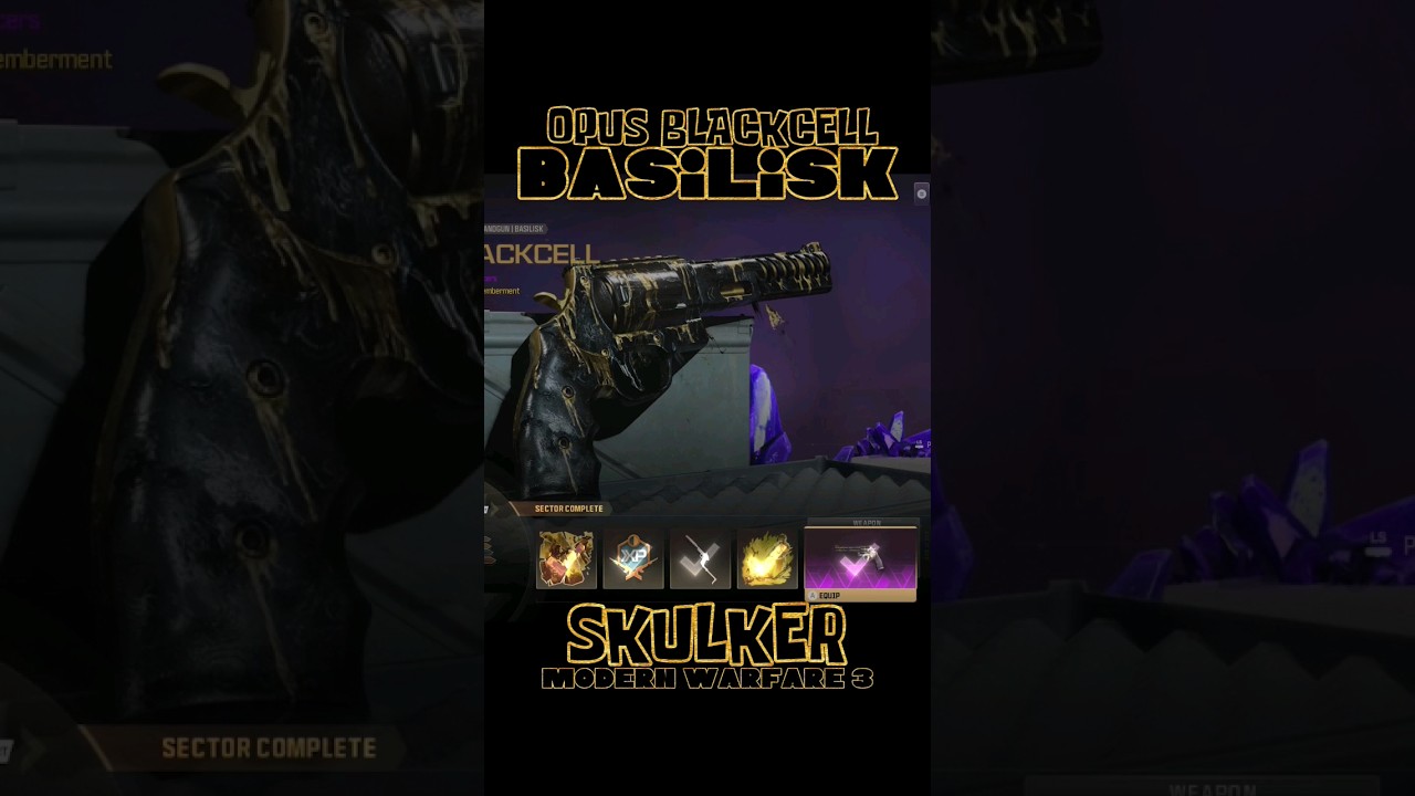 Call of duty Modern Warfare 3 handgun BASILISK OPUS BLACKCELL - YouTube