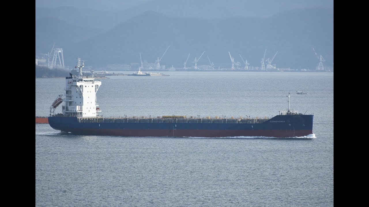 常石から出てきたコンテナ船「CONSIGNIA」 令和7年2月21日 - YouTube