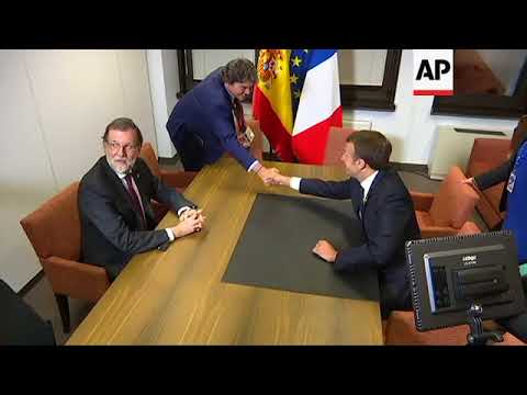 Spanish PM Rajoy meets French President Macron