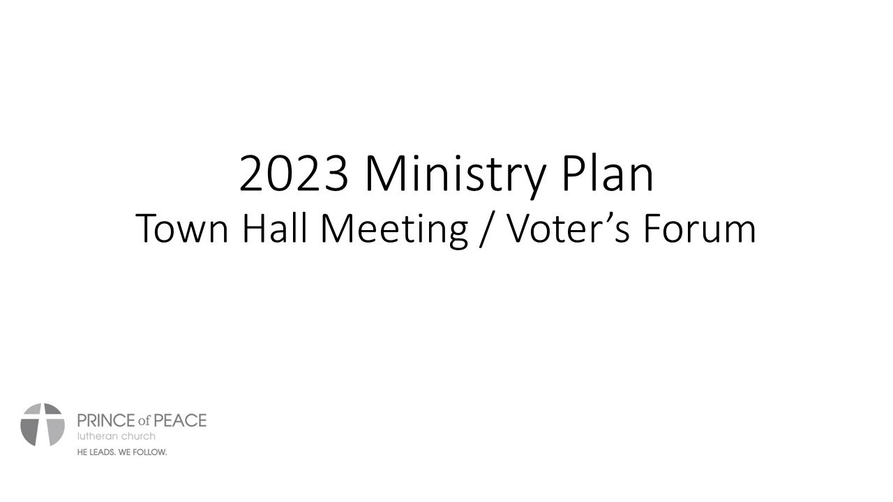 November 16, 2022 | 2023 Ministry Plan Town Hall Meeting / Voter's ...