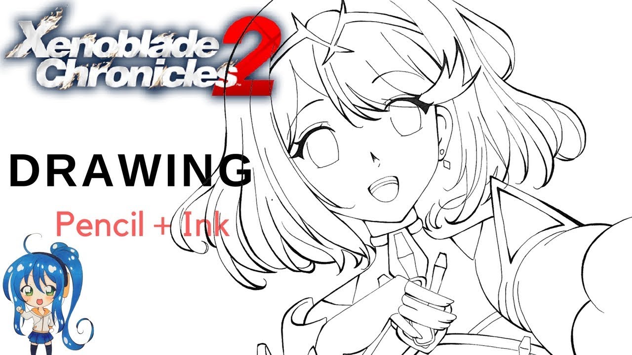 Xenoblade Chronicles 2 - Pyra (Pencil and Inking) - YouTube