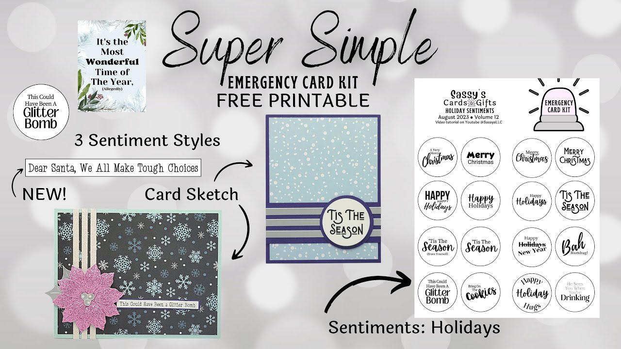 FREE PRINTABLE FAVORITE Holiday Sentiments + Card Sketch Emergency Card ...