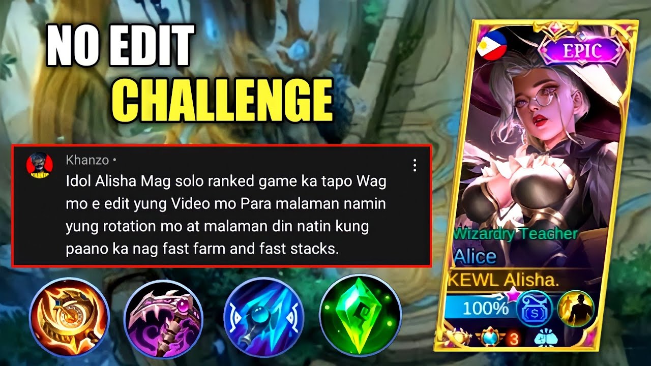 HOW TO PLAY ALICE IN SOLO QUEUE? ALISHA NO EDIT SOLO RANKED GAME GAMEPLAY (FAST STACKS & FARM😱 ...