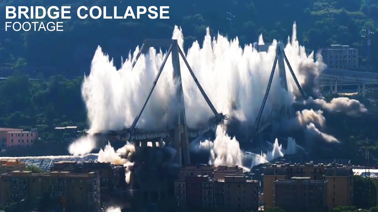 Italian Bridge Collapses, Gets Demolished | Last Moments - YouTube