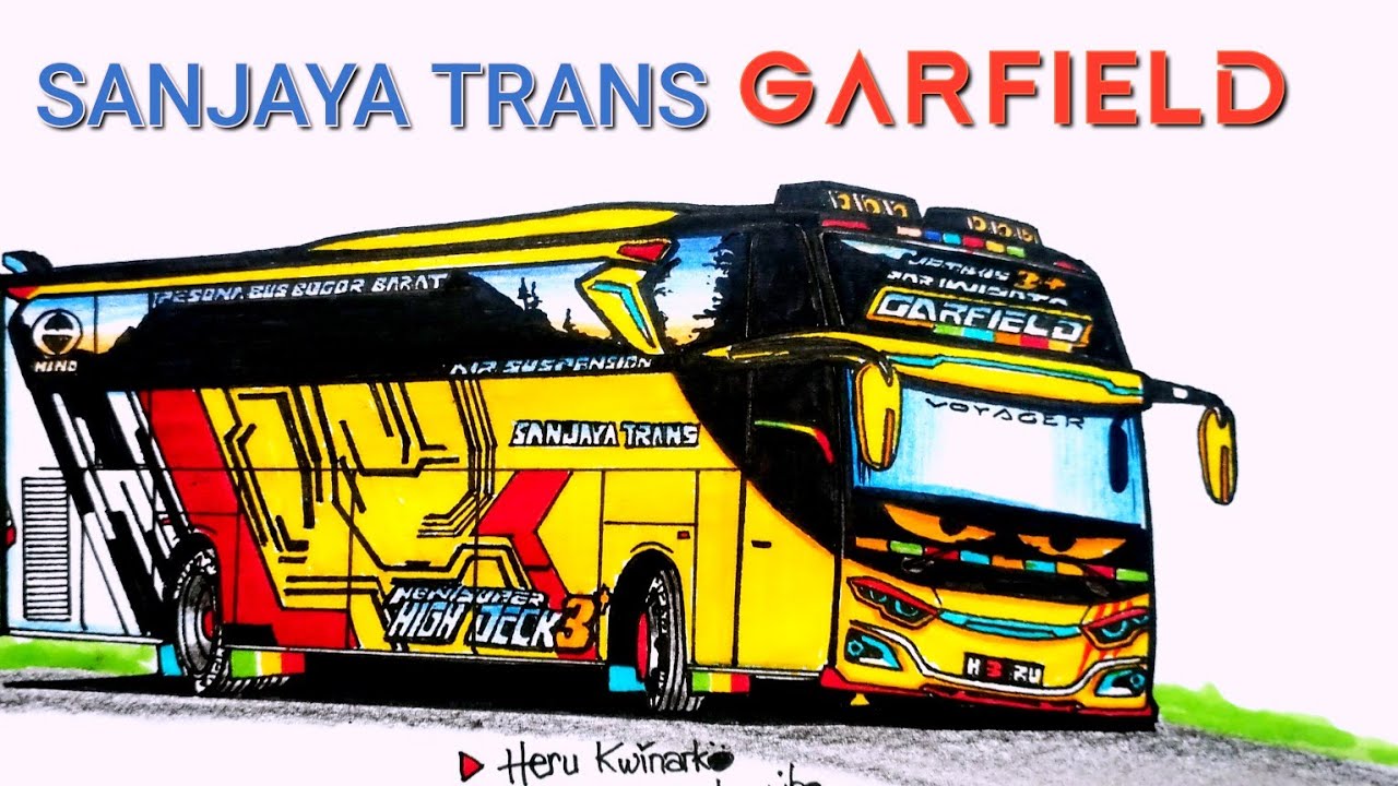 Bus Sanjaya Trans GERFIELD Strobo Mata full version, cara menggambar ...