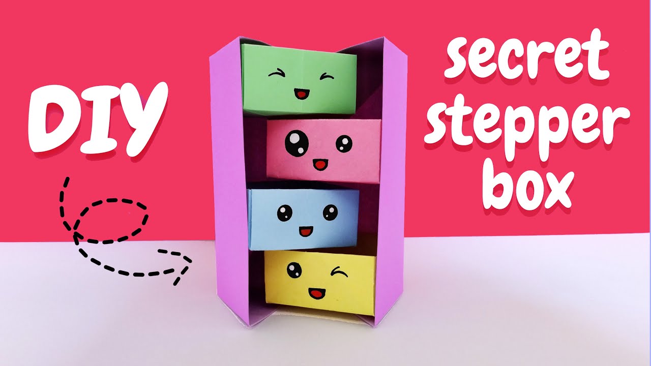 DIY secret stepper box _ origami secret stepper box tutorial - YouTube