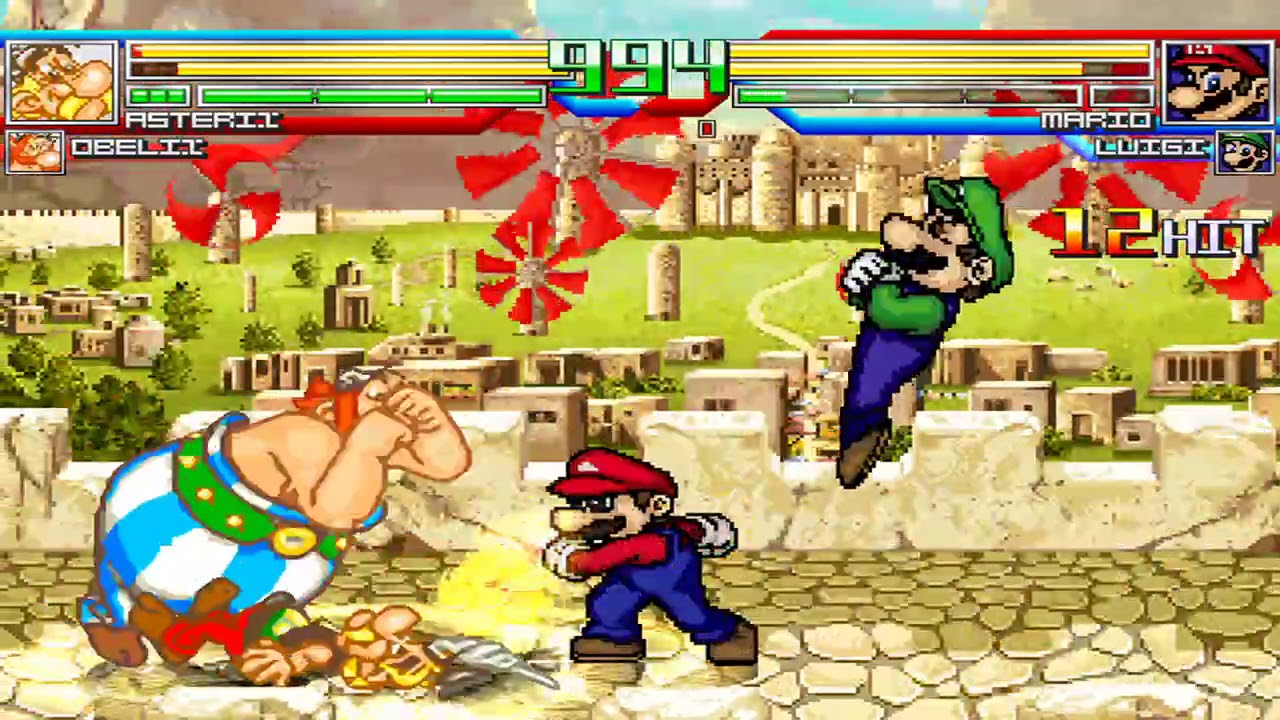 NICK54222 MUGEN: Asterix and Obelix VS Super Mario and Super Luigi ...