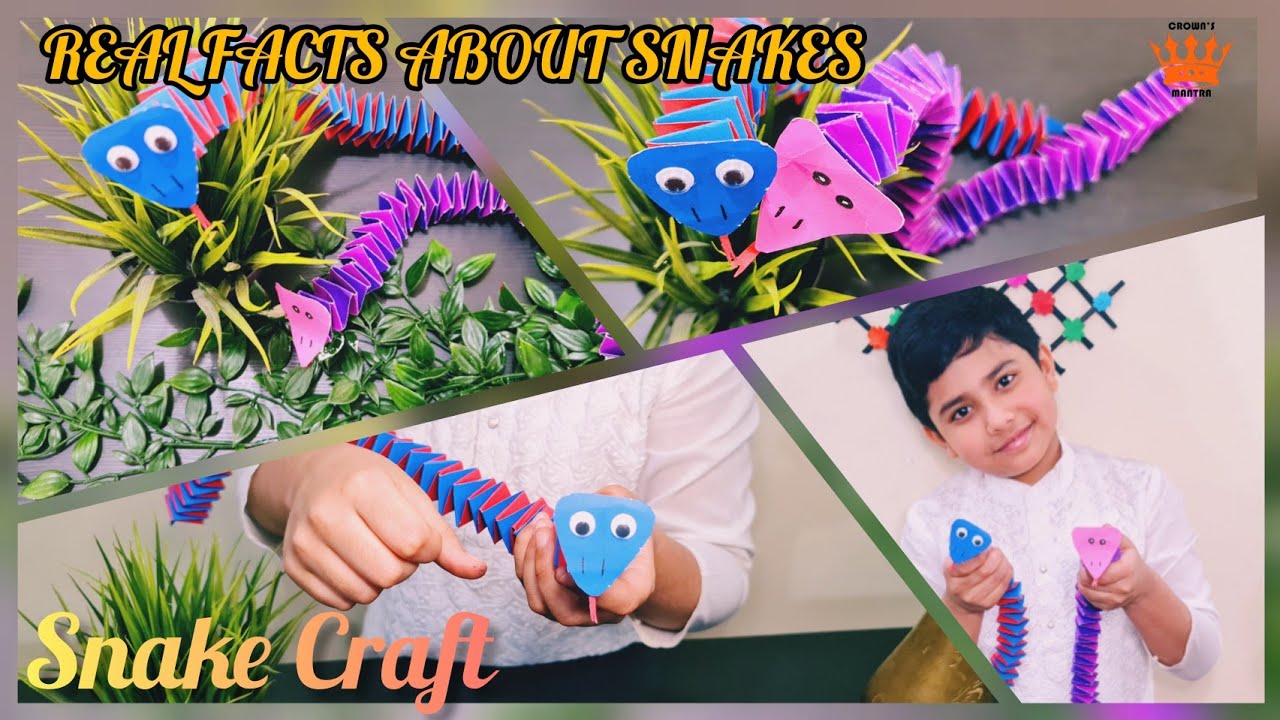 HOW TO MAKE EASY PAPER SNAKE FOR KIDS | REAL FACTS ABOUT SNAKES - YouTube