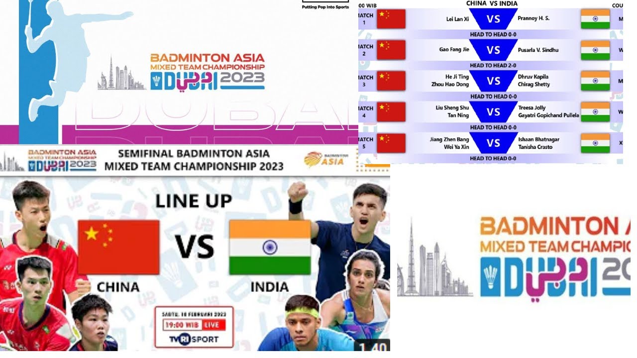 LIVE CHINA vs INDIA SEMIFINAL Badminton Asia Mixed Team Championship ...