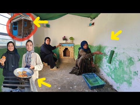 Brave Mother in the Heart of the Mountain | Painting a Dream House After Months of Effort