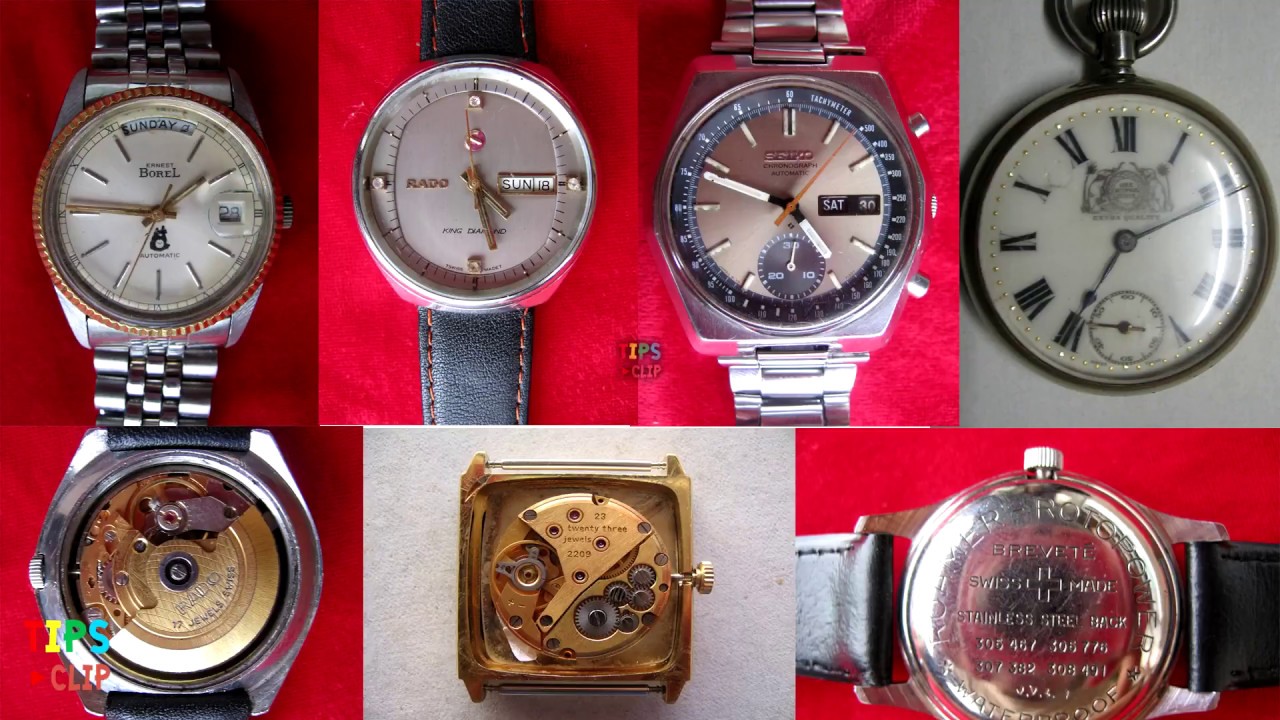 รวมภาพนาฬิกาข้อมือโบราณ นาฬิกาswiss Ancient wrist watches - YouTube