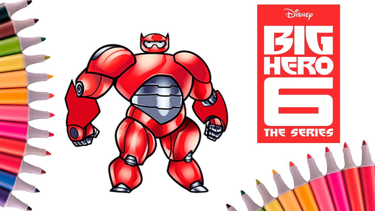Coloring Robot Baymax of "Big Hero" armor step by step - YouTube