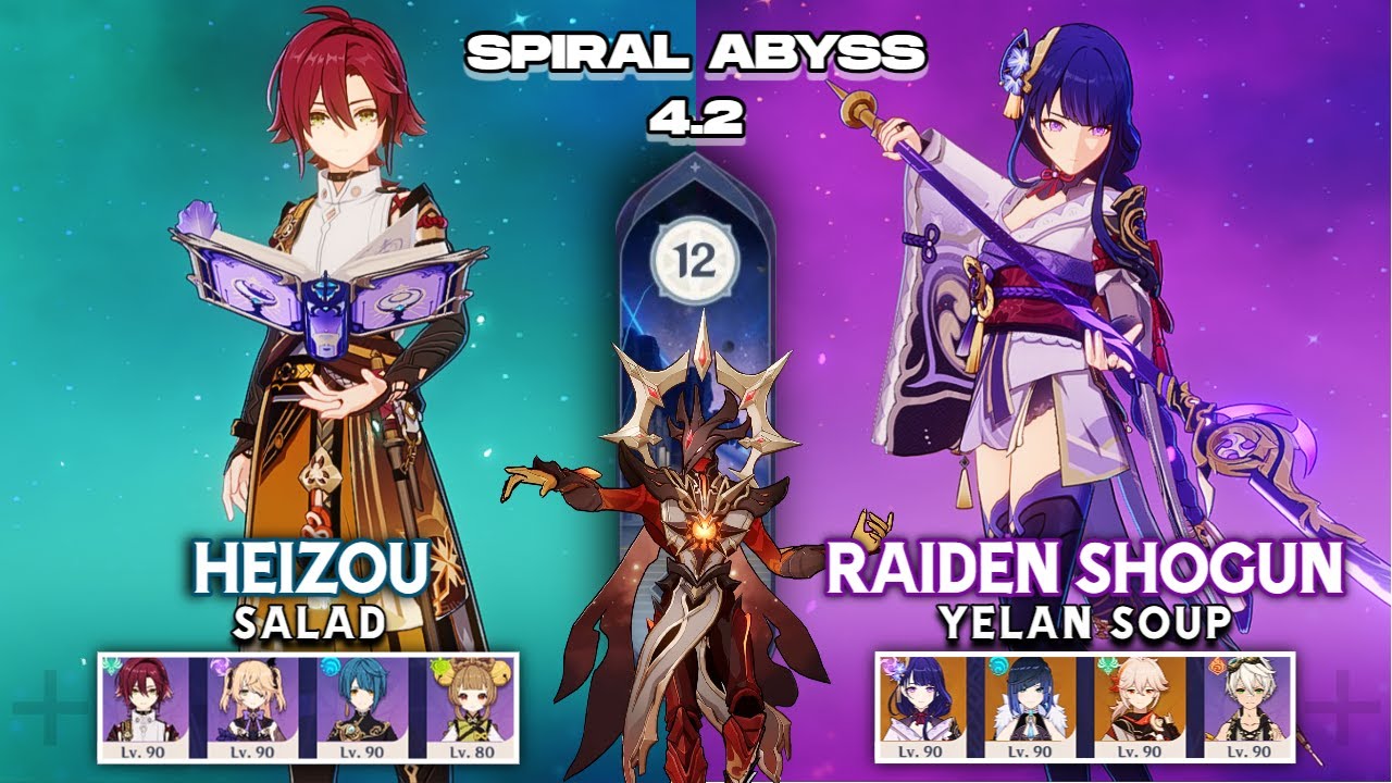 C3 Heizou Salad & C0 Raiden Yelan Soup | Spiral Abyss 4.2 9⭐| Genshin ...
