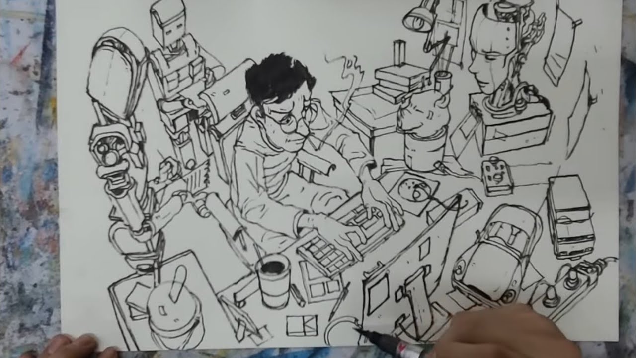 Let's draw a working person - YouTube