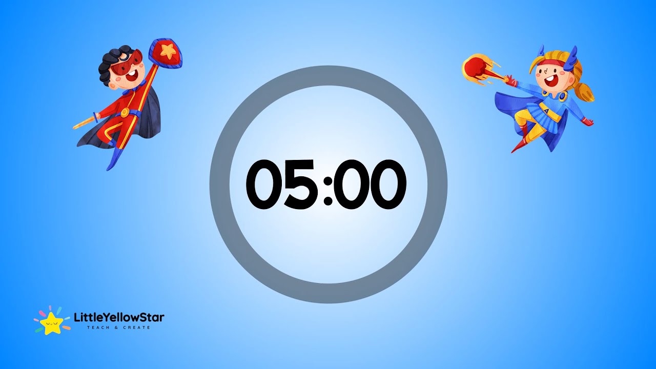 Funky Superhero Timer – 5 Minutes Countdown With Music | Fun Timer For ...