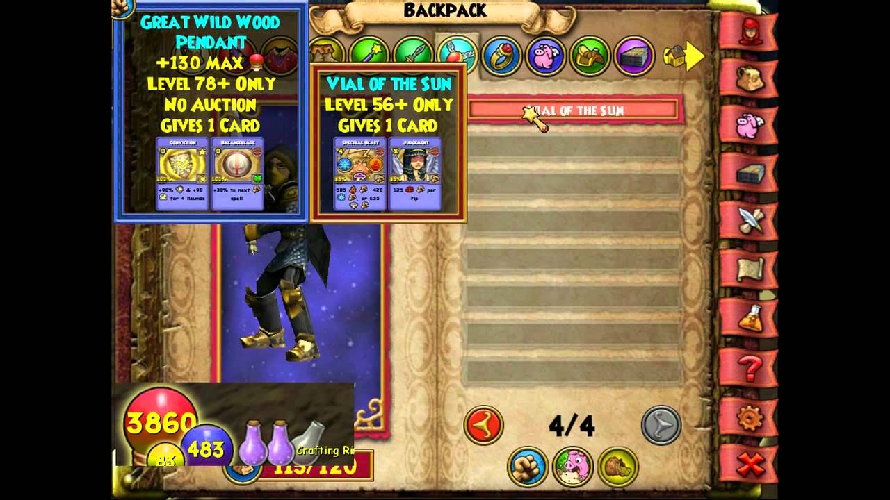wizard101 good amulets and powerful treasure cards - YouTube