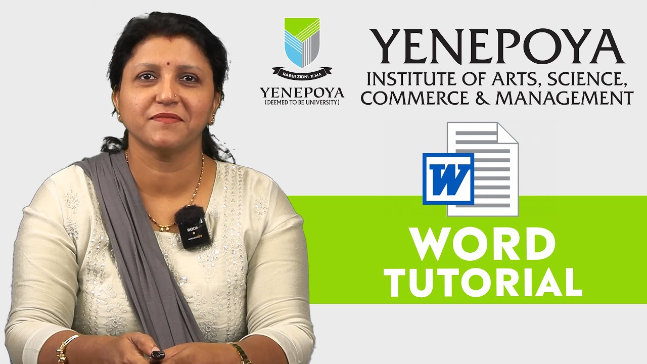Word Tutorial | Computer Science | Yenepoya Institute of Arts, Science ...