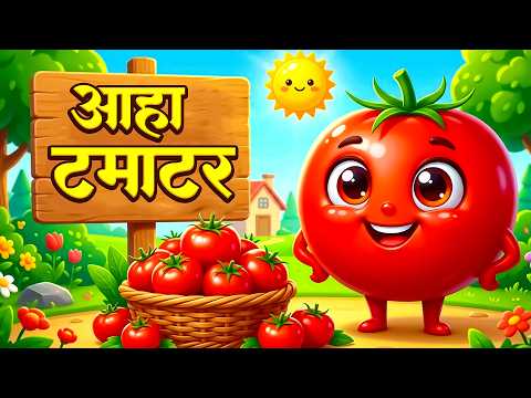 आहा टमाटर - Aaha Tamatar Bada Majedar | Kids Song | Hindi Nursery Rhymes For Kids | Nikki Rhymes