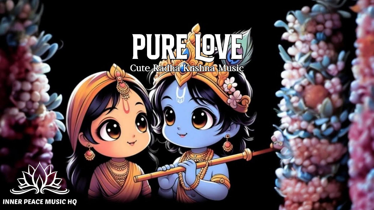 Cute Chibi Radha Krishna's Innocent Love | 1 Hour of Peaceful Flute ...