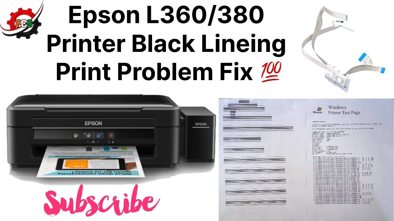 Epson L380 Printer Black Line Print Problem Fix || Bad Print Problem ...