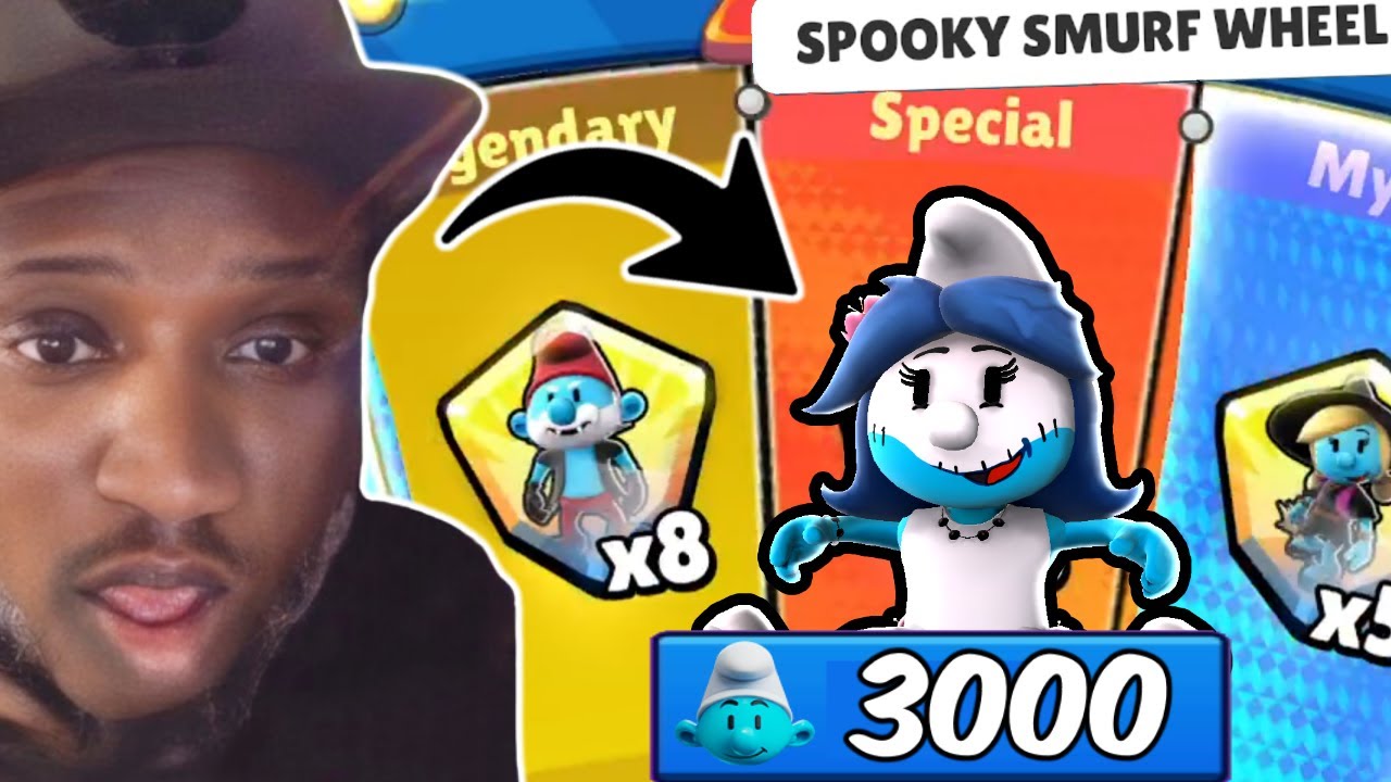 SPENDING 3000 TOKENS on the *NEW* SPOOKY SMURF WHEEL in STUMBLE GUYS ...