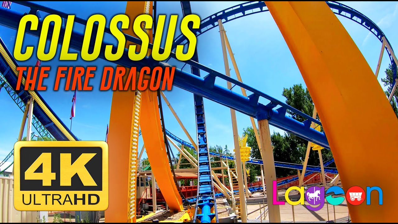 Colossus the Fire Dragon Roller Coaster (4K) POV - Lagoon Amusement ...