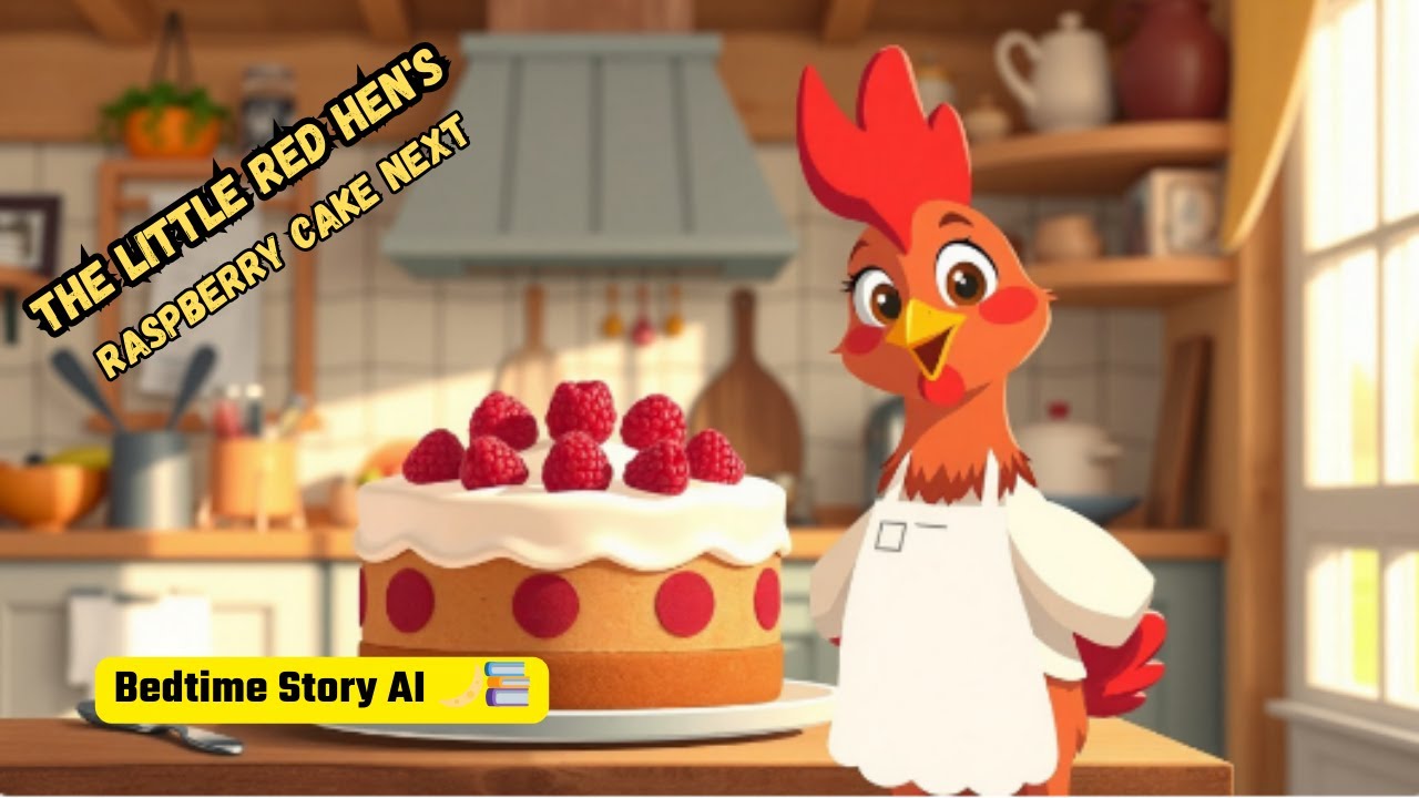 The Little Red Hen's Raspberry Cake 👫 Bedtime story for Kids 👫 English ...