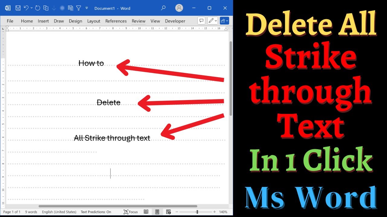 How to Delete All Strikethrough Text in Word at Once Fast & Easy - YouTube