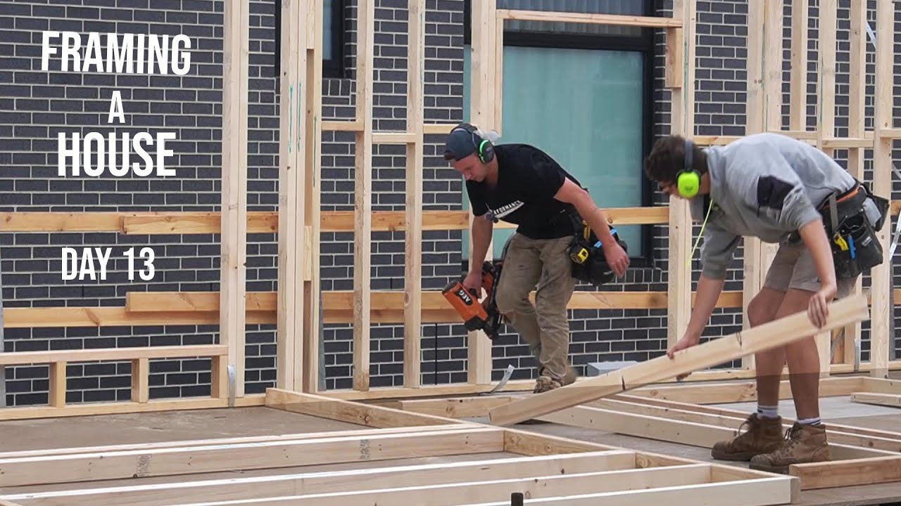 DAY 13 | Framing a house Start to Finish | Framing Walls - YouTube