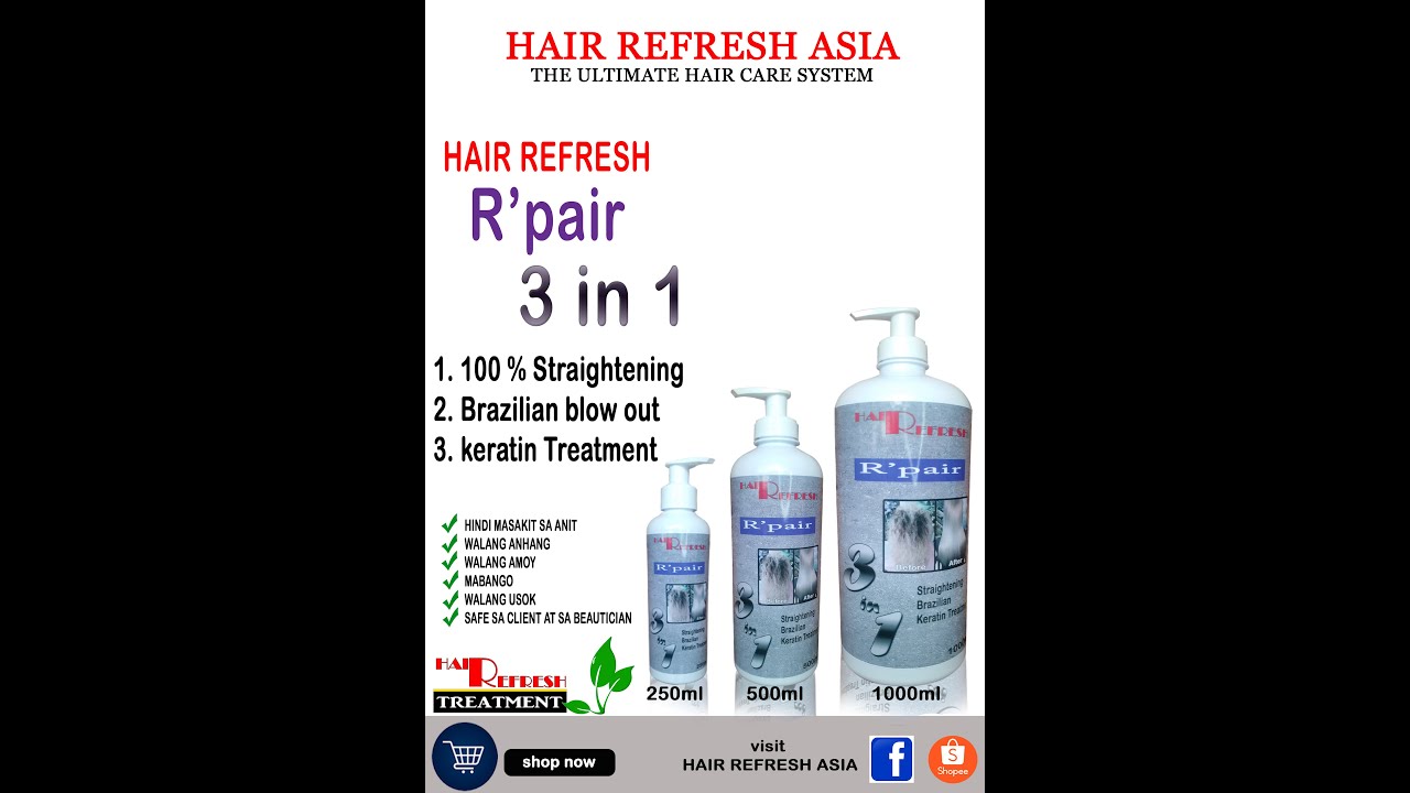 How to Rebond curly and super damaged hair with Hair Refresh R'pair ...