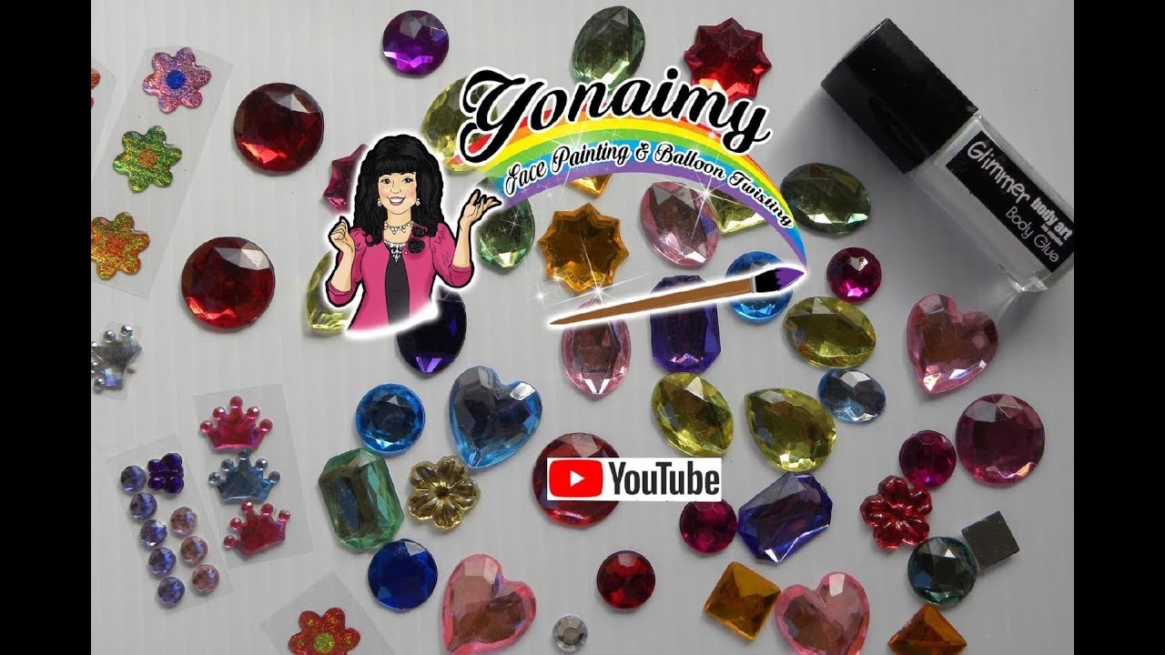 GEMAS ACRILICAS PARA PINTACARITAS.- FACE PAINTING ACRYLIC GEMS . - YouTube