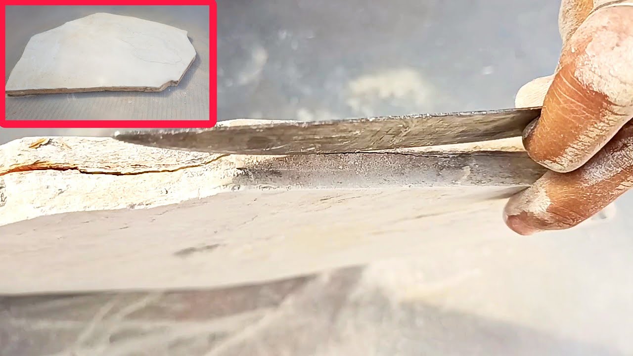 Pure White🤍 ShaleStone Dry Scraping & Slicing || Soft & Dry ShaleStone ...