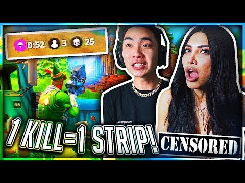 STRIP FORTNITE WITH MODEL!!! (SHE GETS NAKED)