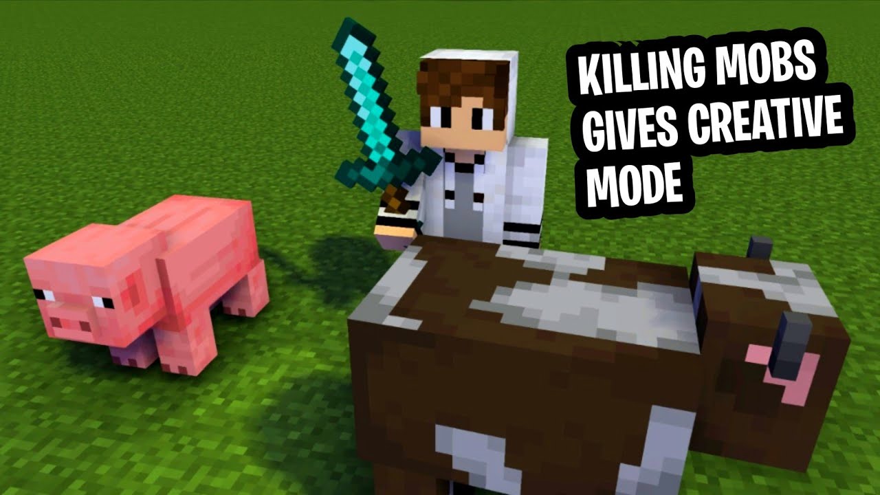 MINECRAFT, BUT KILLING MOBS GIVES CREATIVE MODE - YouTube