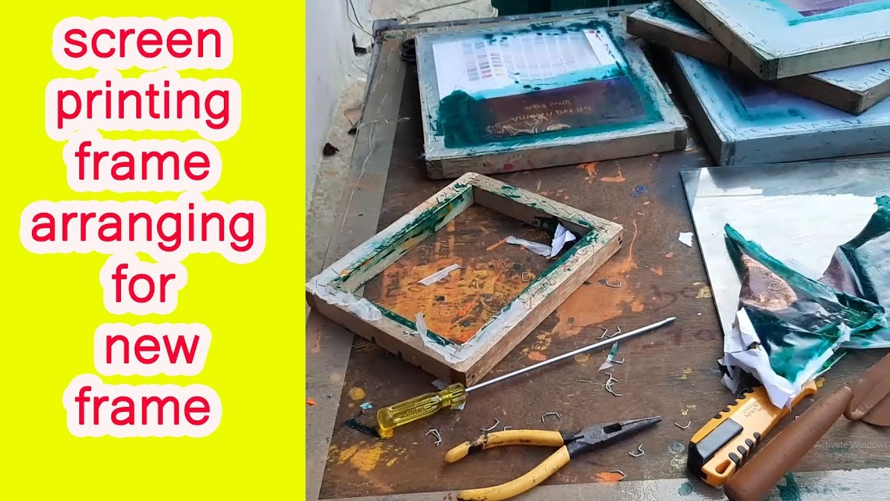 screen printing frame arranging - YouTube