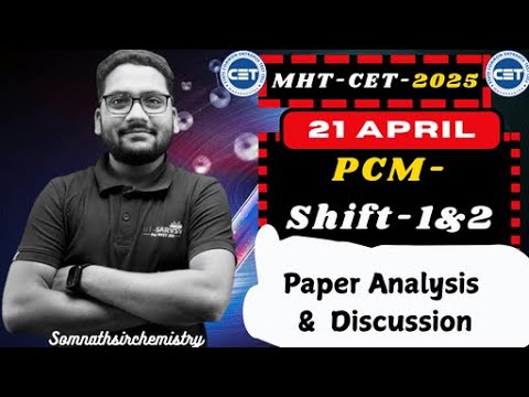 21th April 2025: PCM Shift-1&2: MHTCET 2025 LIVE Paper Analysis! #mhtcet2025 #mhtcetmaths #shift ...