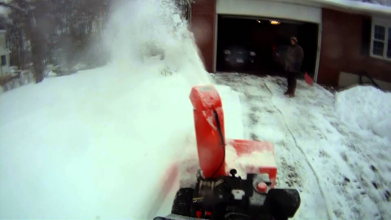 Snowblowing the Driveway - YouTube