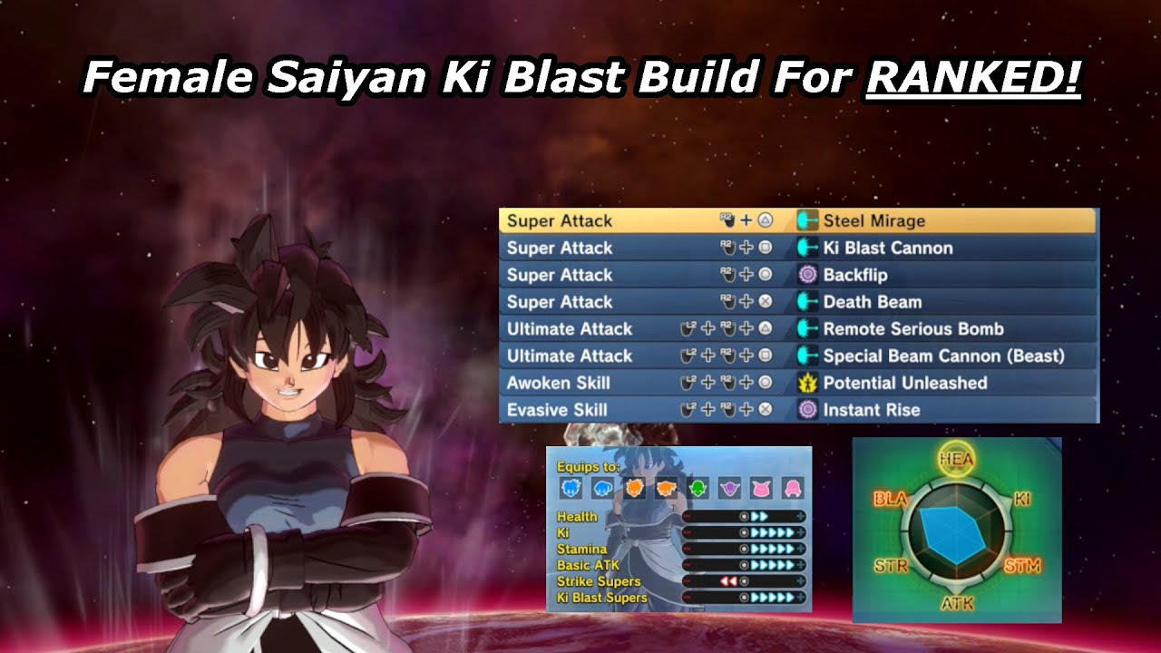 Great Female Saiyan Ki Blast Build For Ranked | Dragon Ball Xenoverse 2 ...