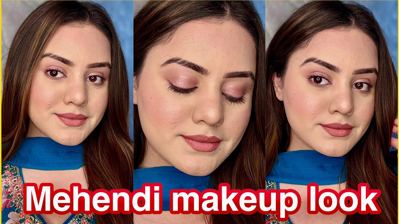 Mehendi self glossy makeup look step by step for beginners | MAANGE makeup brush set | kp styles ...