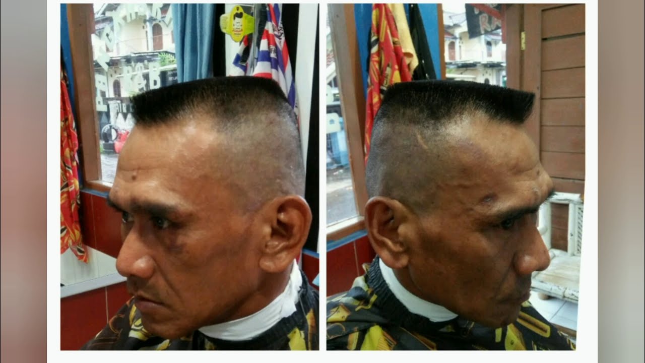 Cara cepat tepat akurat cukur rambut model cepak kotak Militer - YouTube