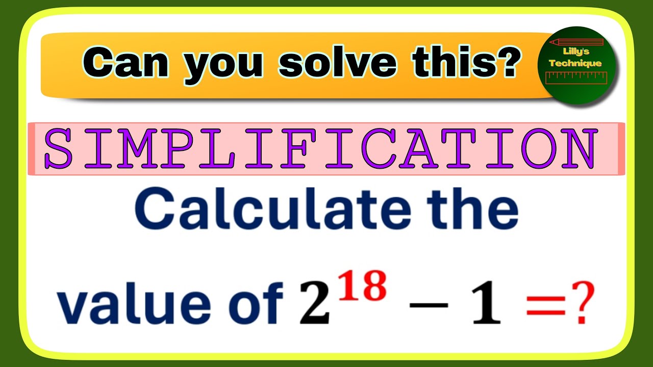 Nice Math Simplification Problem | You should be able to solve this !! #olympiad - YouTube