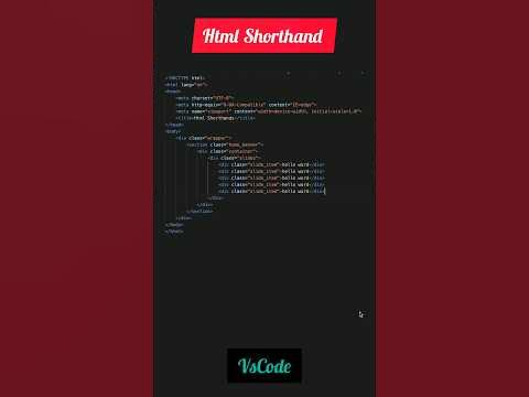 html shorthand tricks | vscode| html 5 | css | html for beginners | tricks - YouTube